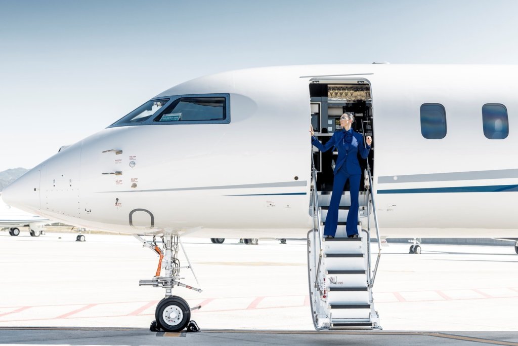 When the sun is glaring the Bombardier Vision flight deck on the jet ...